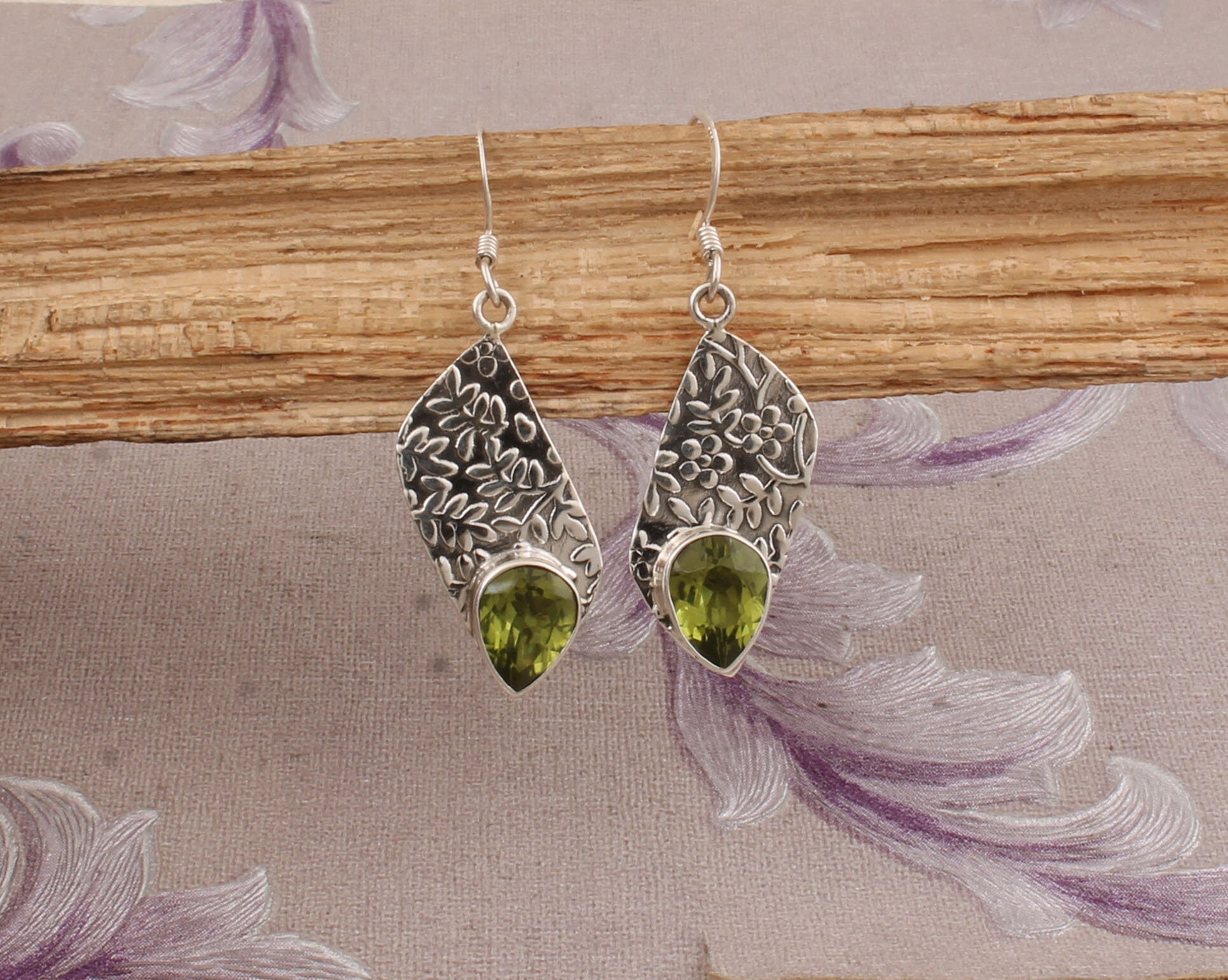 Natural Peridot Top Quality Gemstone Earring Cut Pear Stone | Etsy