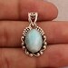 Natural Larimar Oval Shape Gemstone Pendant 925 Sterling - Etsy