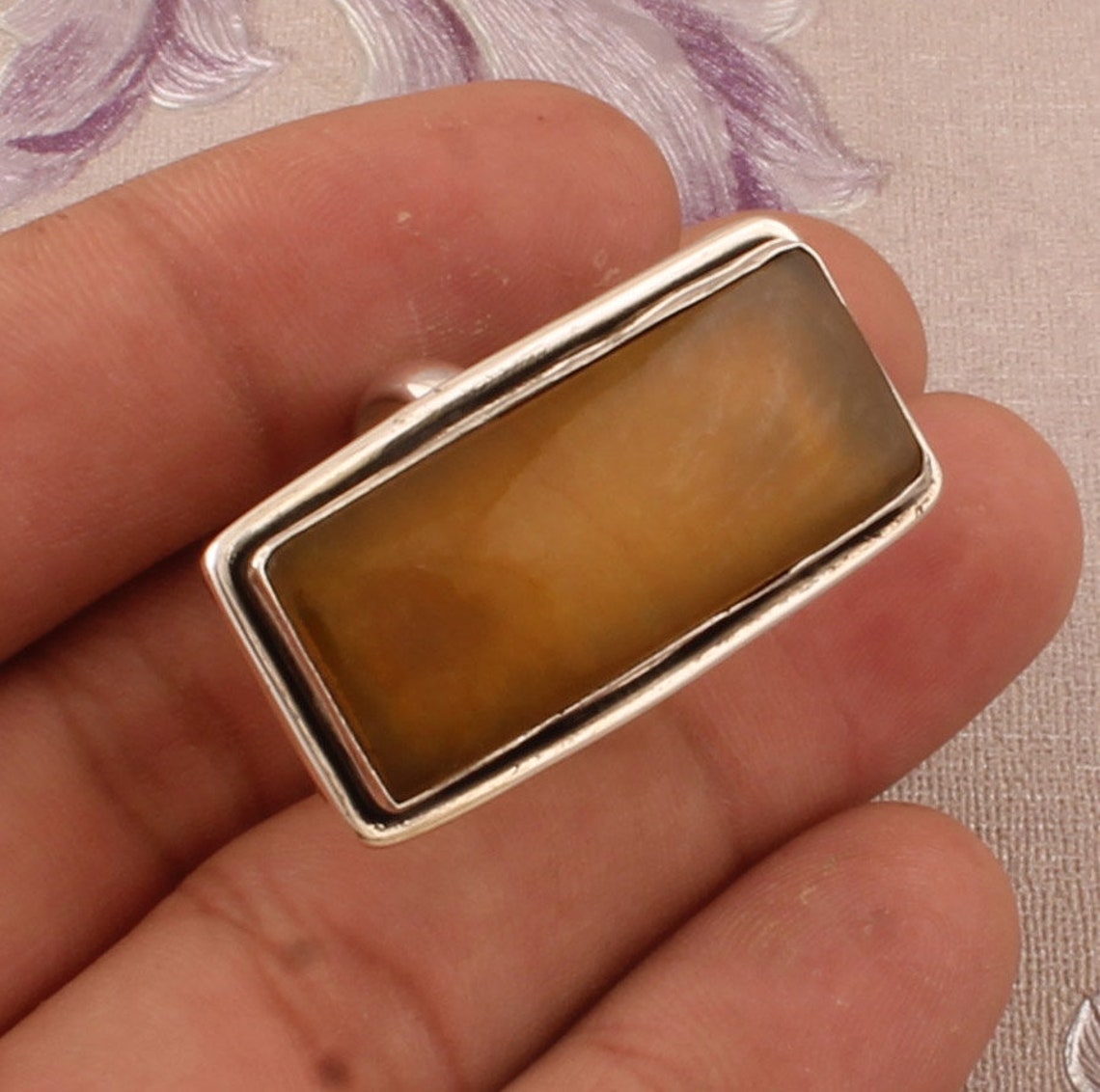 Yellow Jade Ring 925 Sterling Silver Ringbirthstone - Etsy