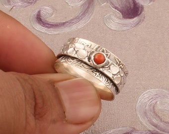 Red Coral Ring | Etsy