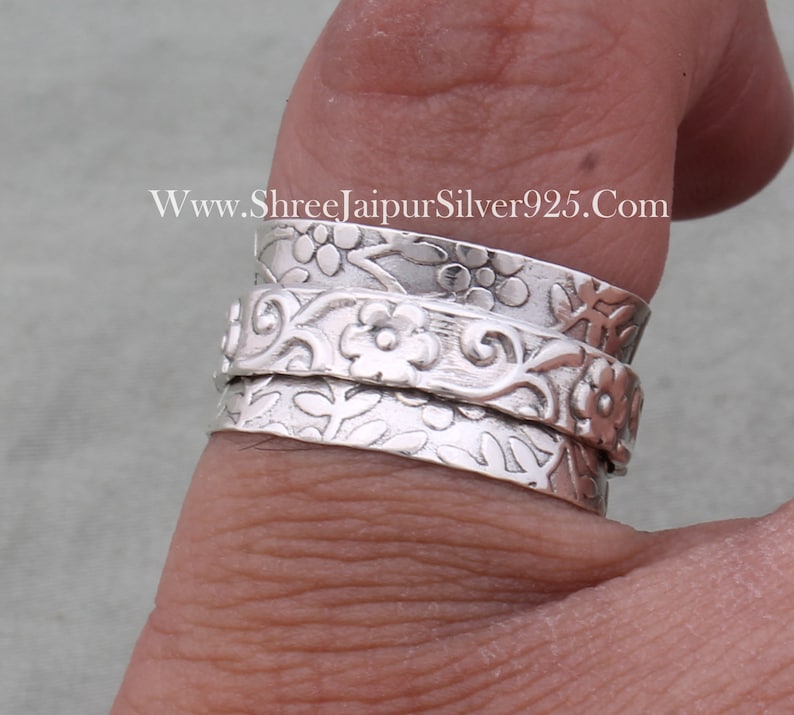 Big Size 925 Sterling Silver Ring SPINNER RING Silver - Etsy