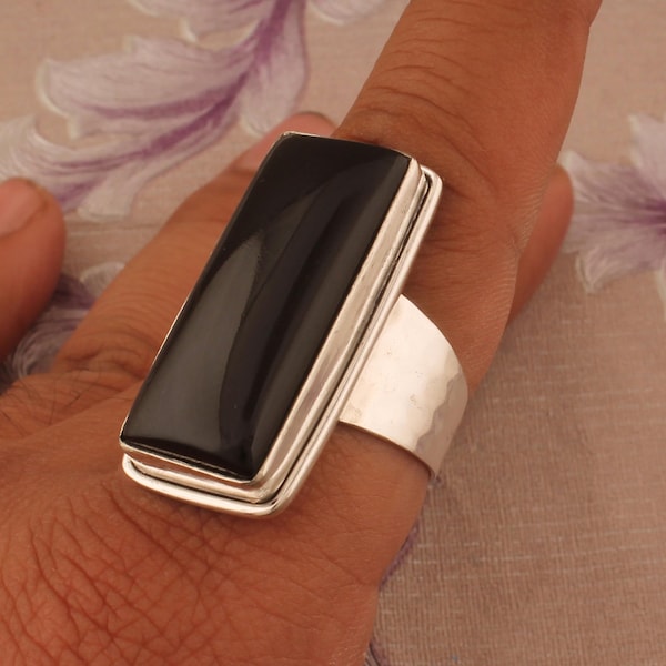 Black Womens Band Ring - Etsy