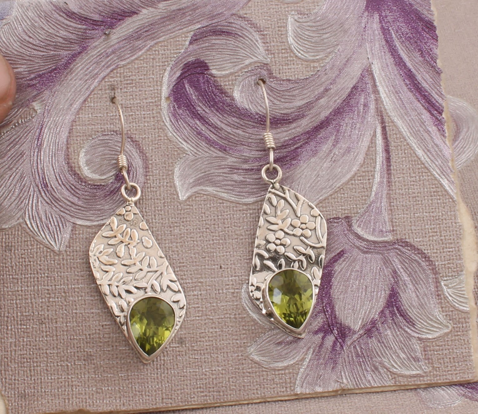 Natural Peridot Top Quality Gemstone Earring Cut Pear Stone | Etsy