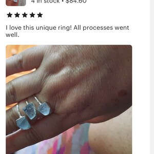 Rough Rings, Raw Aquamarine Ring, 925 Silver Ring, Aquamarine Silver Ring, Uncut Healing Raw ...