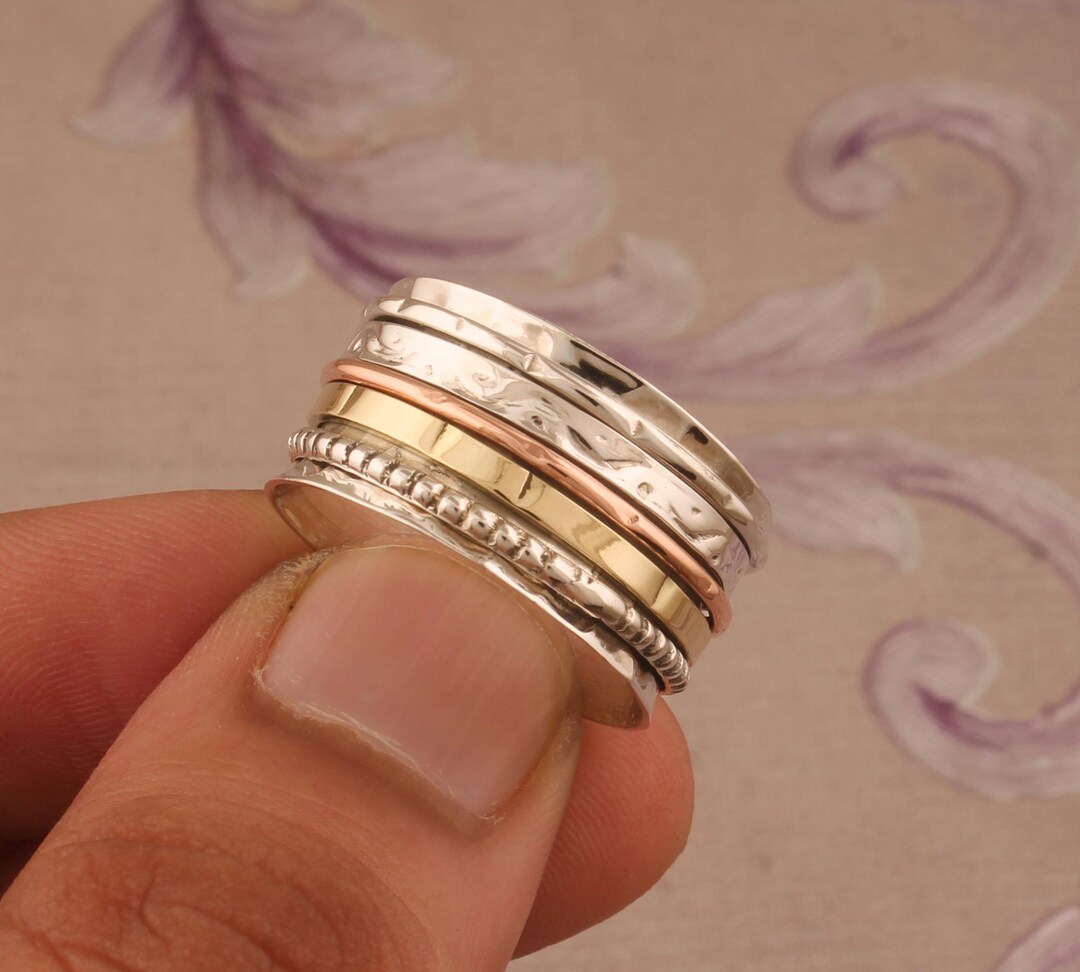 Spinner Rings, 925 Sterling Silver Designer Spinner Ring, Handmade ...