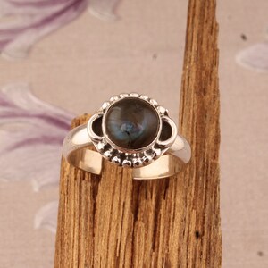 Labradorite Ring, Unique Ring, Natural Labradorite, Gemstone Ring, 925 Sterling Silver Ring ...