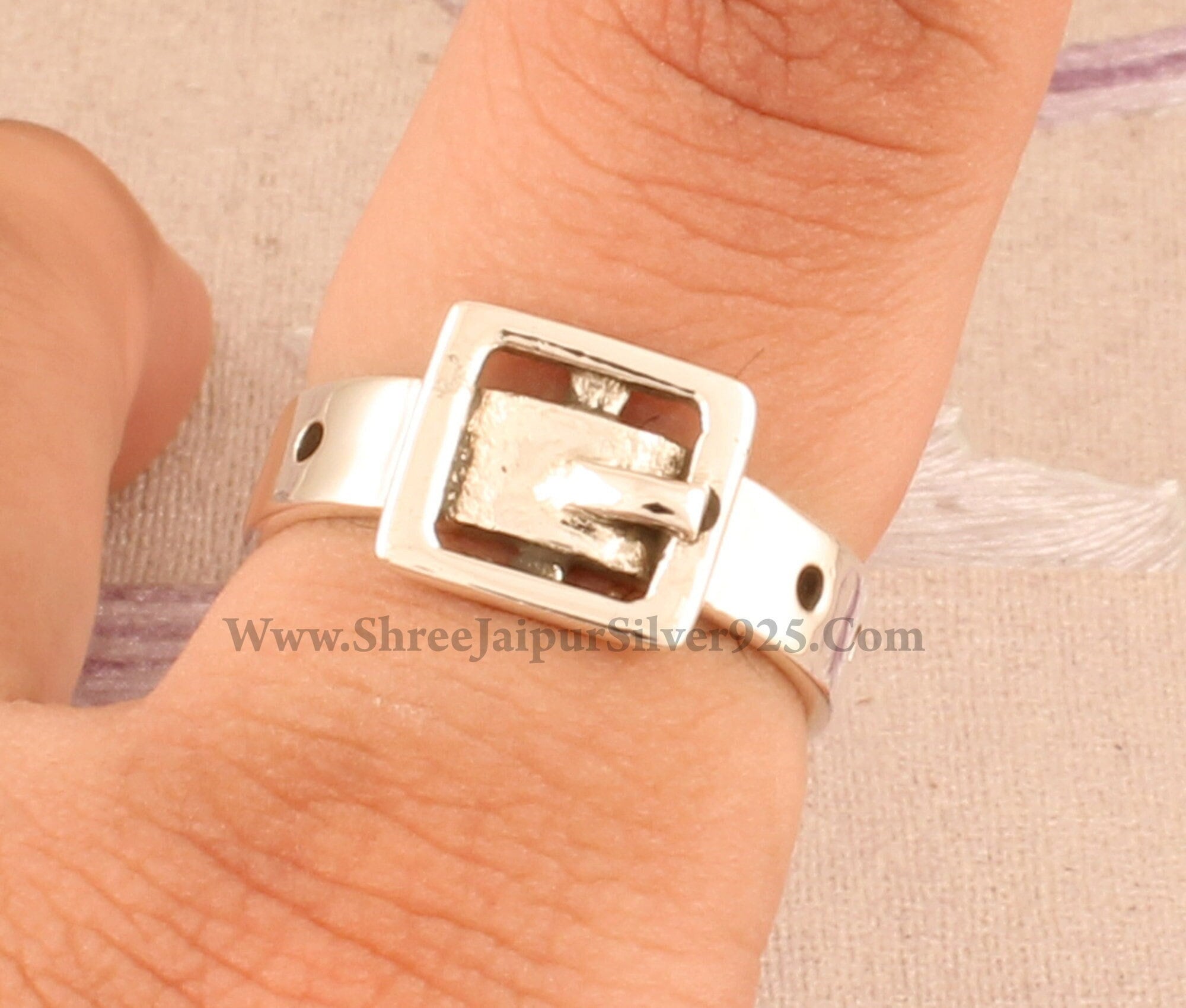 Belt Buckle Solid 925 Sterling Silver Band Ring For Men's | Etsy