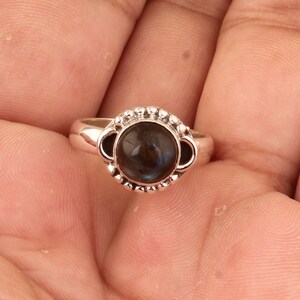 Labradorite Ring, Unique Ring, Natural Labradorite, Gemstone Ring, 925 Sterling Silver Ring ...