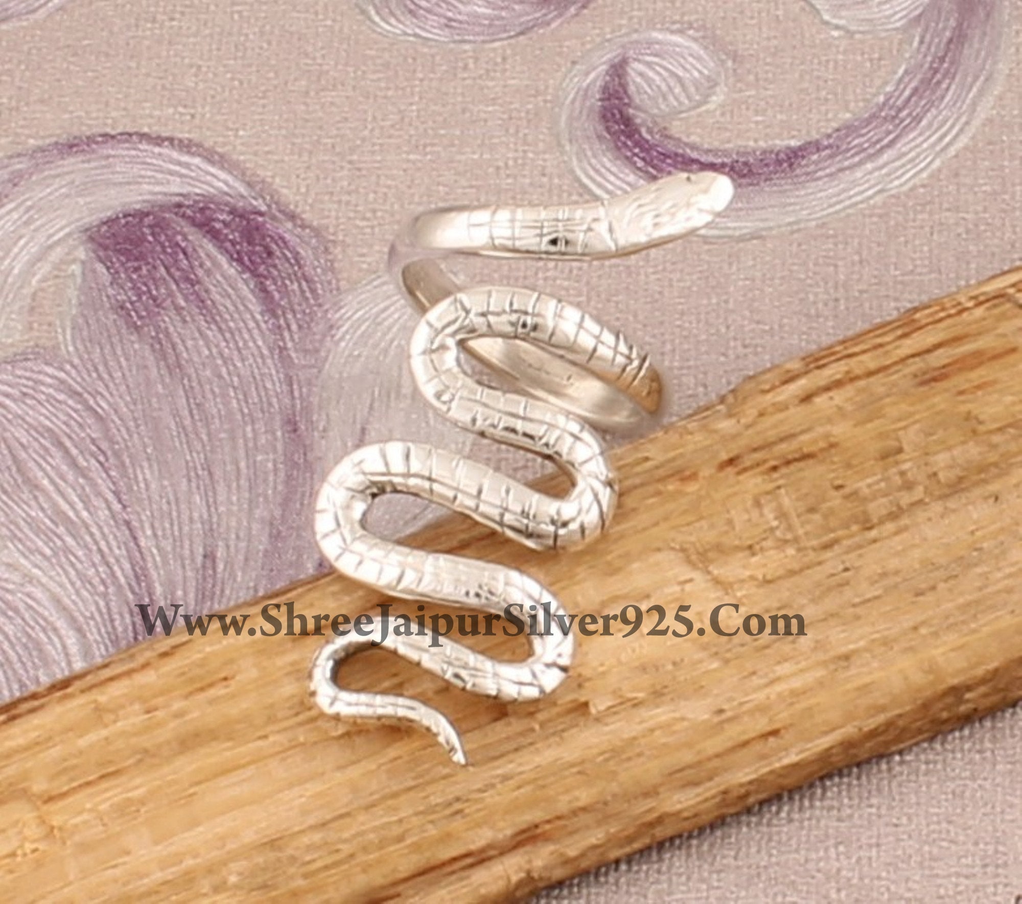 925 Sterling Silver Designer Snake Adjustable Ring Handmade | Etsy