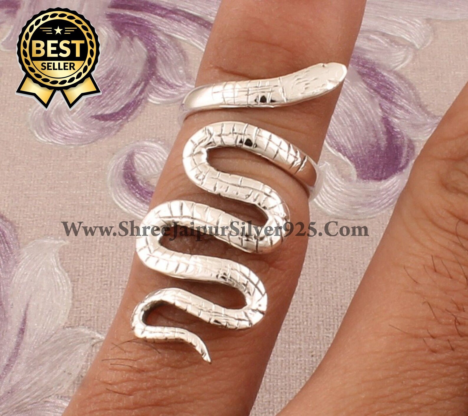 925 Sterling Silver Designer Snake Adjustable Ring Handmade - Etsy India