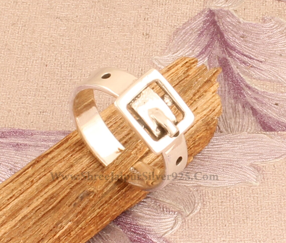 Belt Buckle Solid 925 Sterling Silver Band Ring For Men's | Etsy