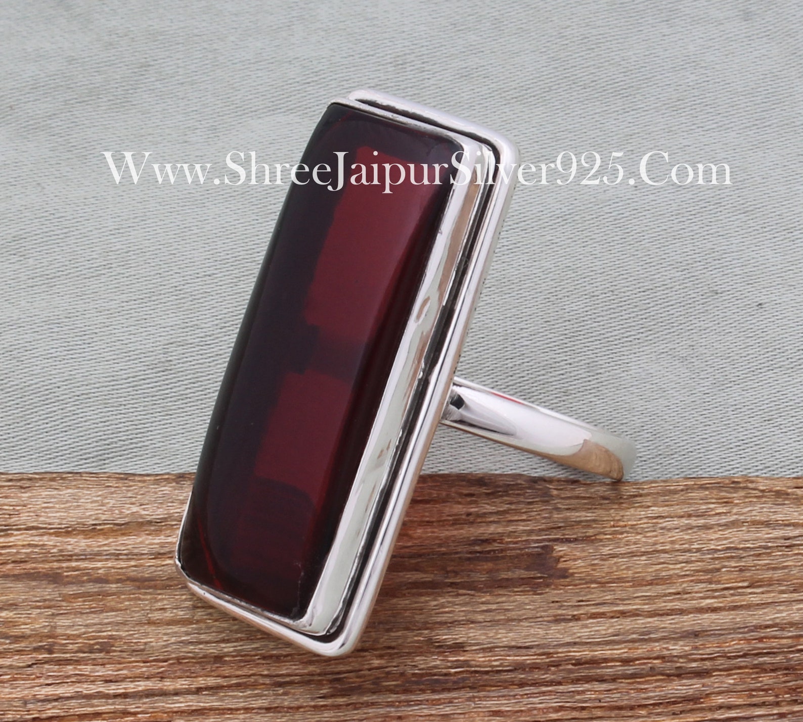 Red Garnet Quartz Solid 925 Sterling Silver Ring for Women - Etsy