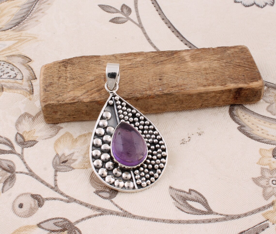 Simple Pendants 925 Silver Solid Pendants Natural Amethyst Top | Etsy