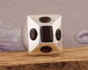 Antique Silver Garnet Ring | Etsy