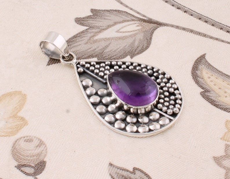 Simple Pendants 925 Silver Solid Pendants Natural Amethyst Top | Etsy
