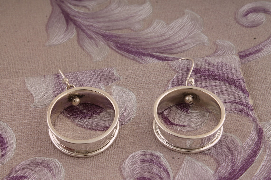 Round Earring925-sterling Silver Earringwedding Gift - Etsy