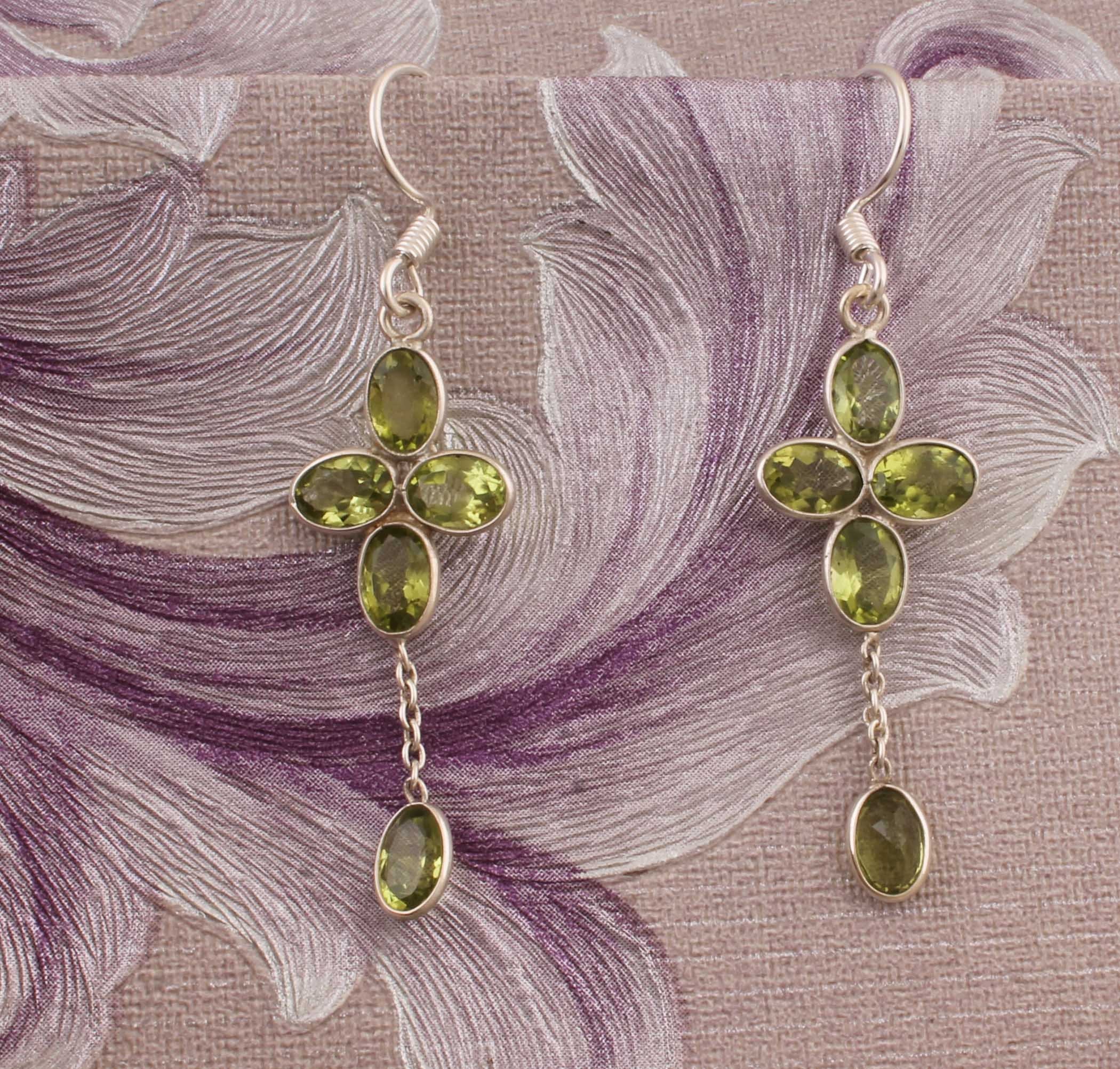 Natural Beautiful Peridot Top Quality Gemstone Earring | Etsy