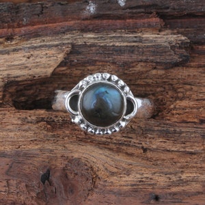 Labradorite Ring, Unique Ring, Natural Labradorite, Gemstone Ring, 925 Sterling Silver Ring ...
