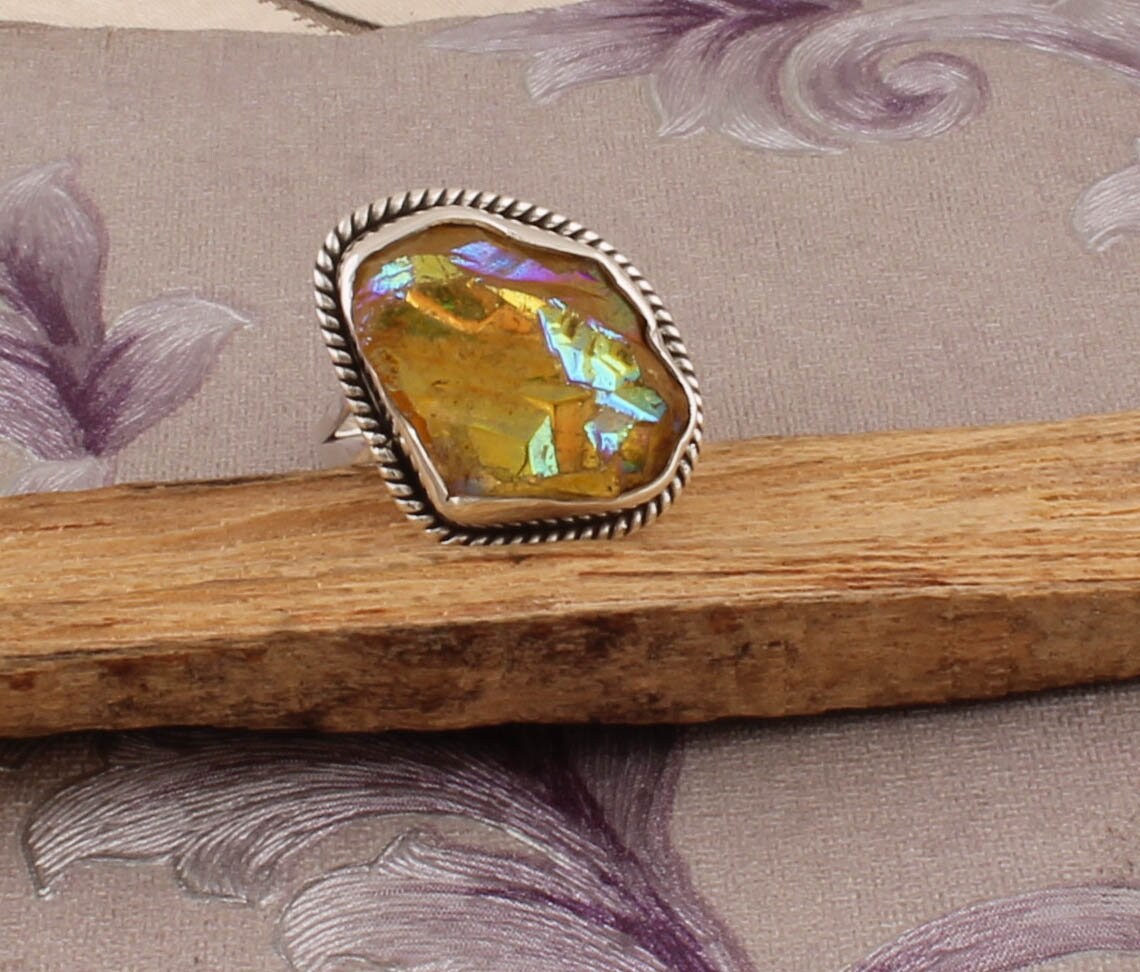 AAAQuality Druzy Quartz Raw Gemstone Ring 925-Sterling Silver | Etsy