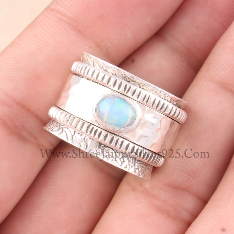 Opal Silver Ring - Etsy