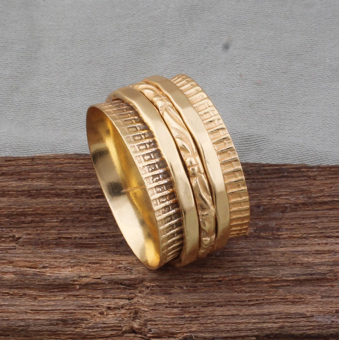 Handmade Designer Band Ring-wedding Gift Ring-micron Gold Plated 18K ...