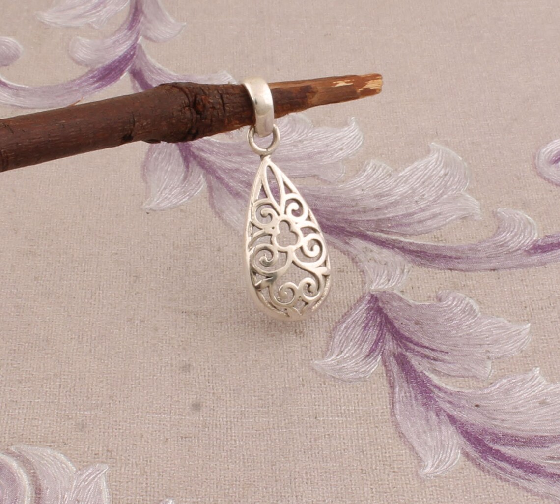 925-Sterling Solid Silver Necklace Leaf Necklace Beautiful | Etsy