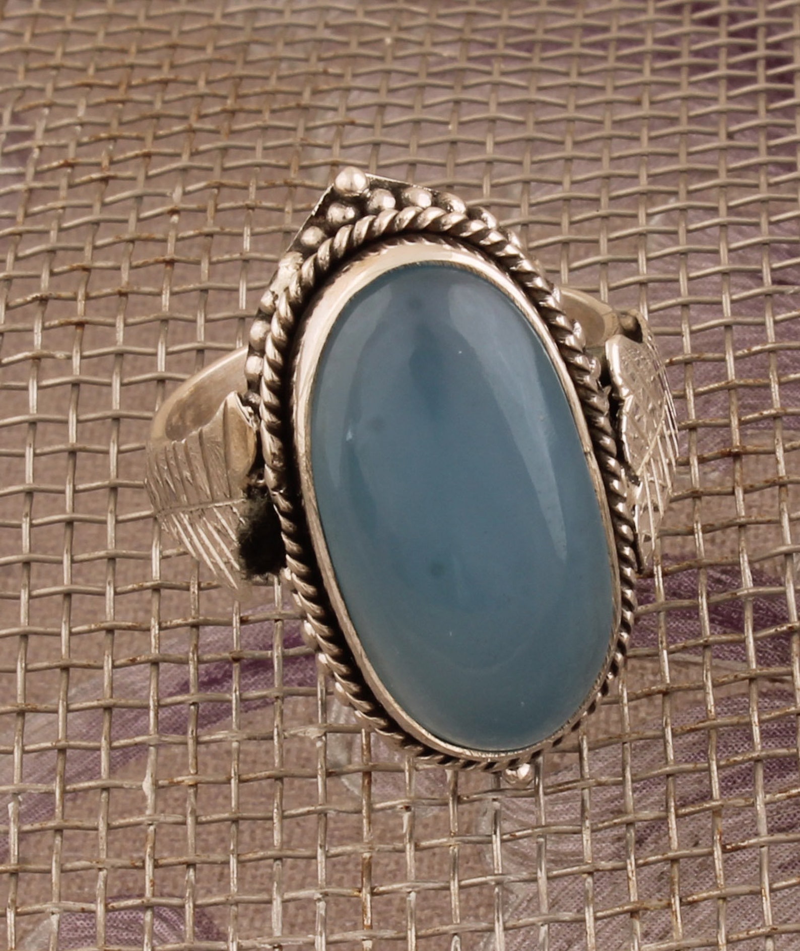 Ice Blue Chalcedony Oval Gemstone Ring 925 Sterling Silver - Etsy
