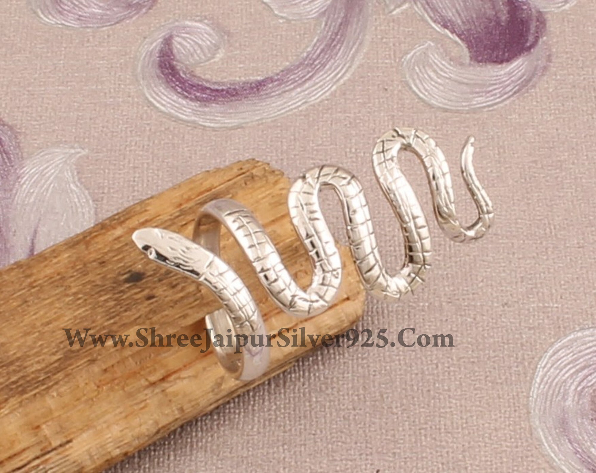 925 Sterling Silver Designer Snake Adjustable Ring Handmade | Etsy