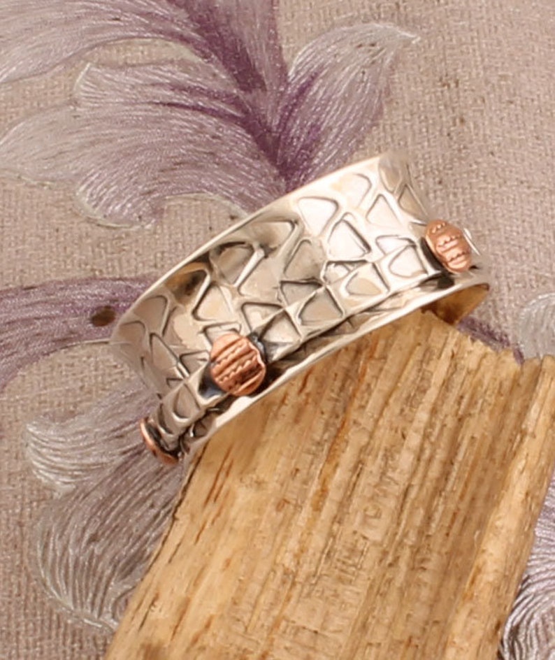 Thumb Ring 925-Sterling Silver Ring Spinner Ring Two Tone | Etsy