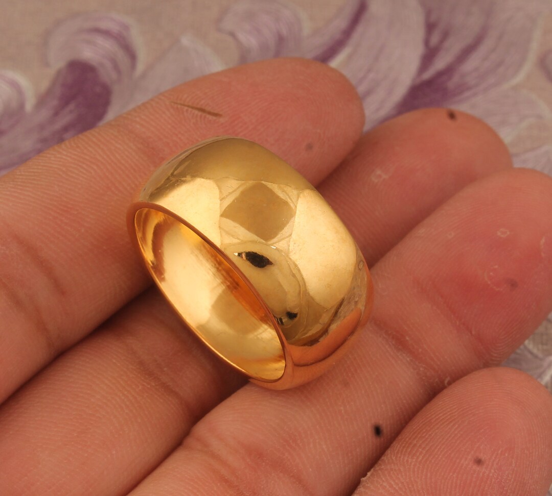 Band Rings - 22K Gold Plated Band Ring - Handmade Gold Band - Gift Item ...