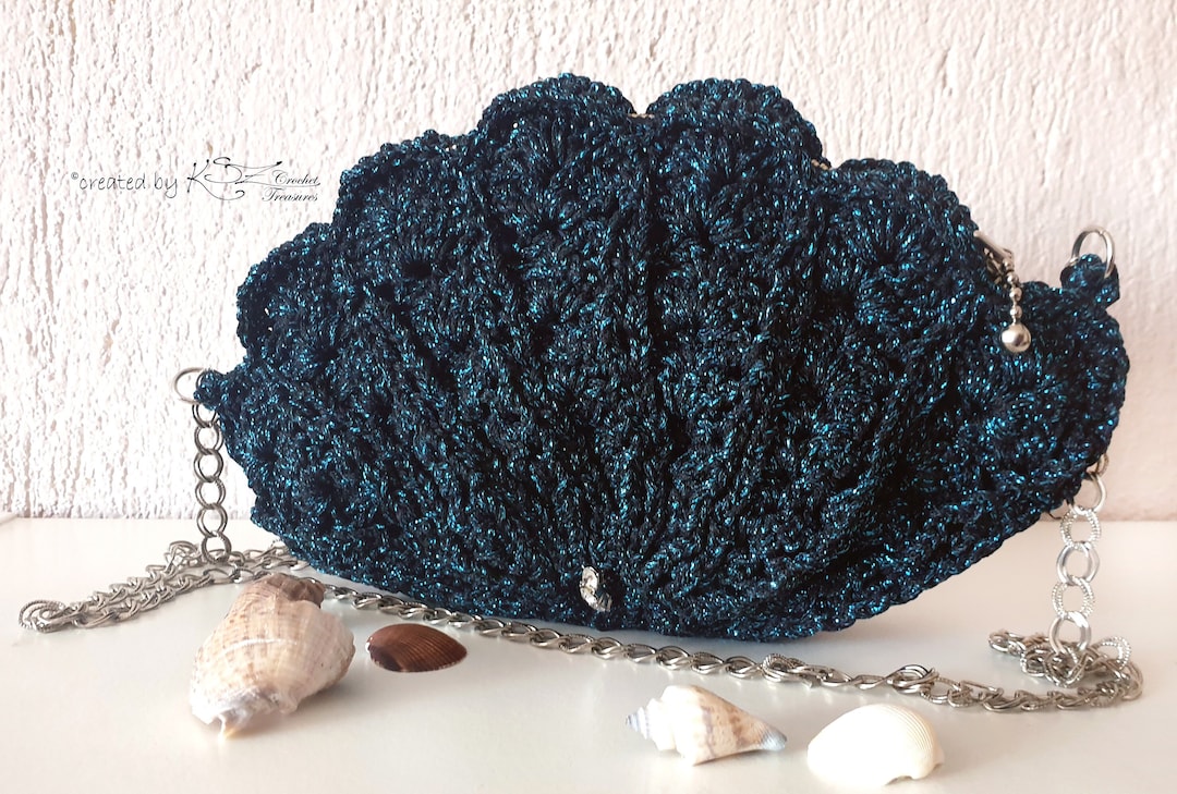 Crochet Seashell Bag, Shoulder Crochet Bag, Crochet Clutch, Chic Bag ...