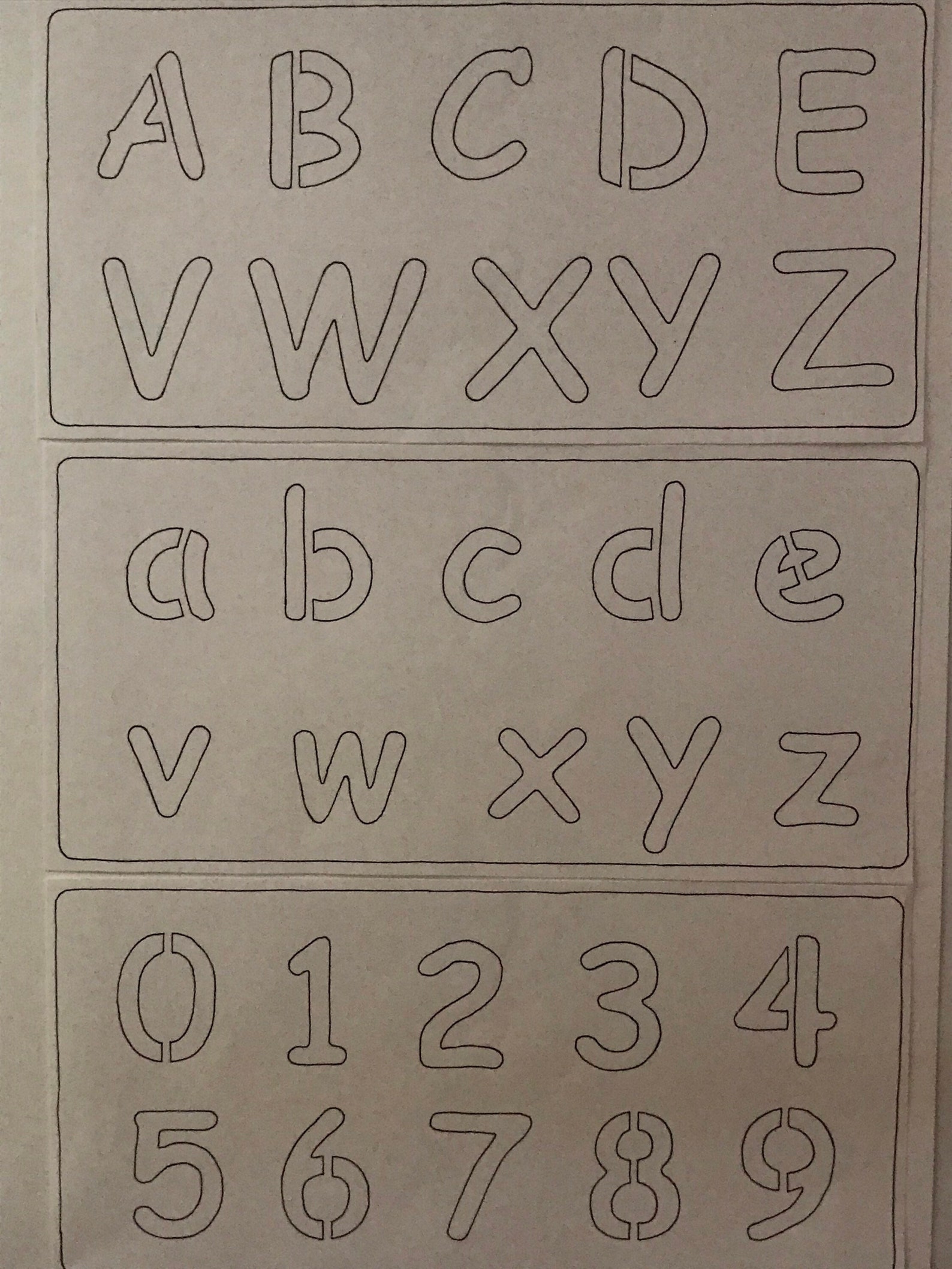 Reusable ABC and 123 Stencils - Mylar Plastic, Mixed Media (pack of 3 ...