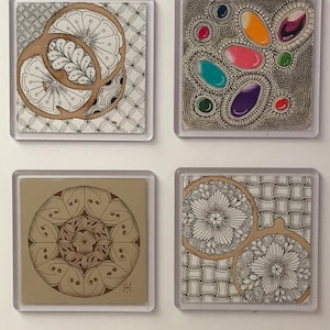 Coasters to Hold Zentangle Art Tiles Pack of 4 - Etsy