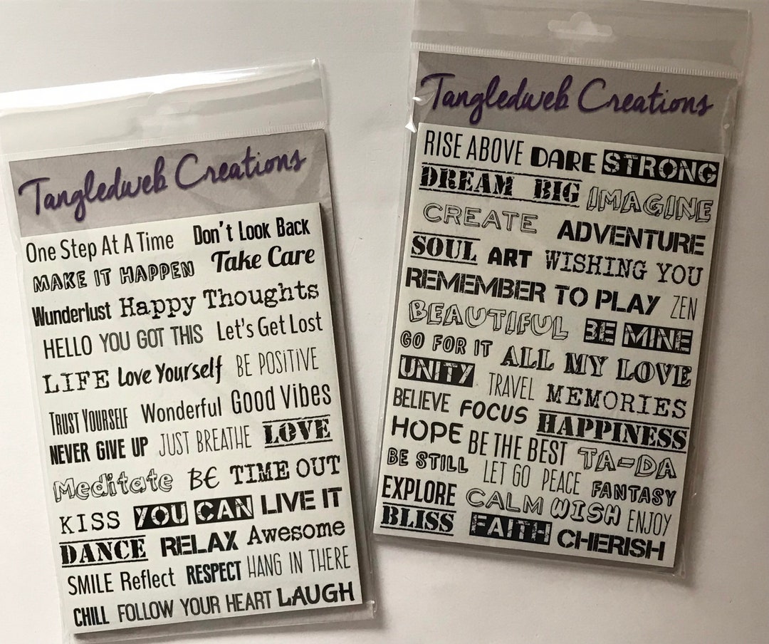 Rubber Stamps ‘words’ Sets 1&2 - Etsy