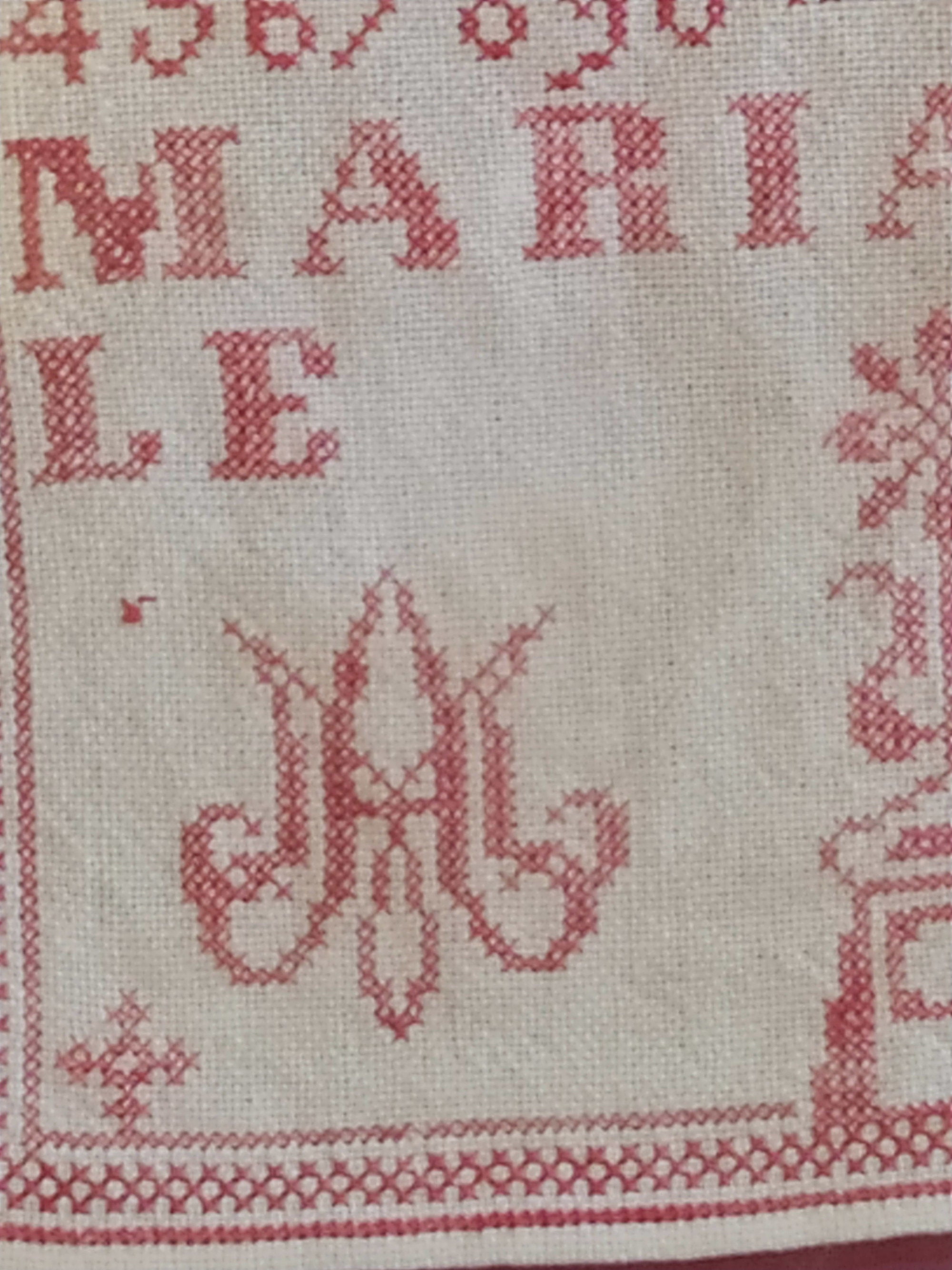 Antique French Sampler in Later Frame Maria Ruelle 1899 - Etsy