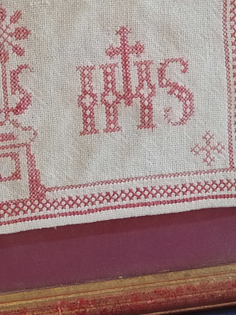 Antique French Sampler in Later Frame Maria Ruelle 1899 - Etsy