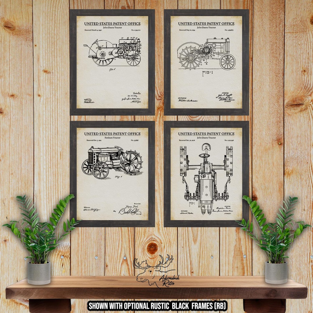Tractor Patent Print Set of 4 - Rustic Tractor Posters - Vintage ...