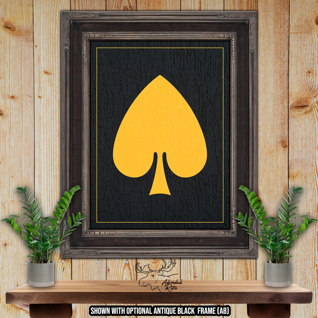 Spades Playing Card Suit - Black & Gold Fine Art Print - Poker Night ...