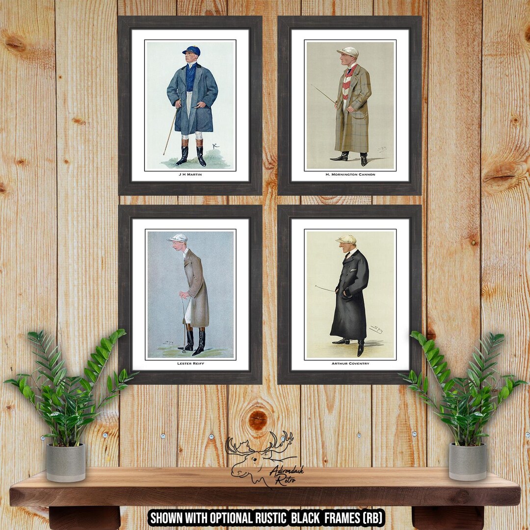 Vanity Fair Jockey Prints Set of 4 - Horse Racing Posters - Jockey Wall ...