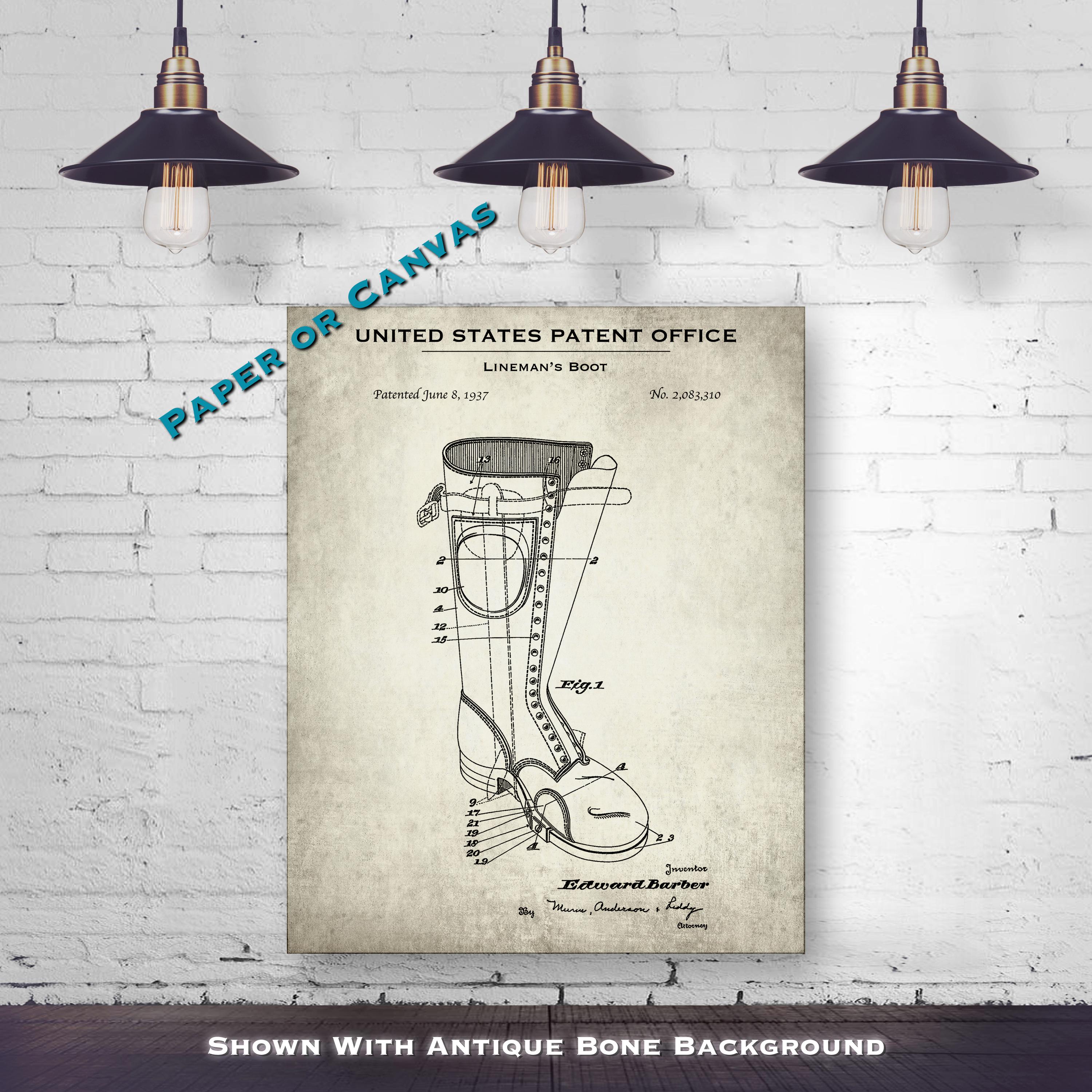 Lineman Set of 6 PRINTABLE Patent Prints - Digital Lineworker Posters ...