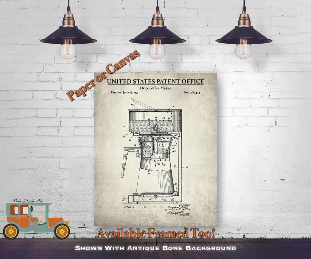 Drip Coffee Maker Patent Print 1979 Kitchen Appliance Invention Coffee ...