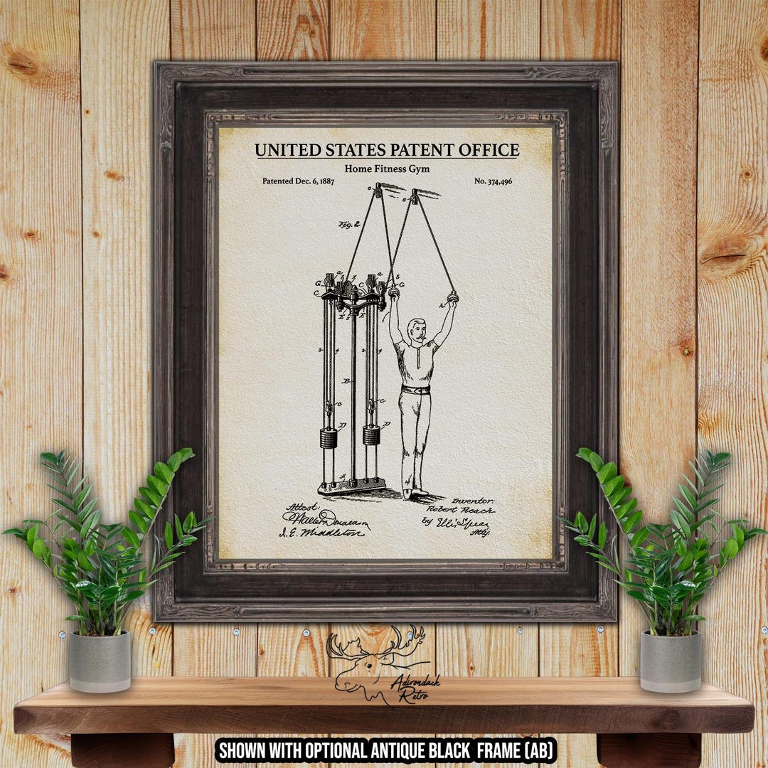 Home Fitness Gym Patent Print - Home Gym Poster - 1887 Exercise ...
