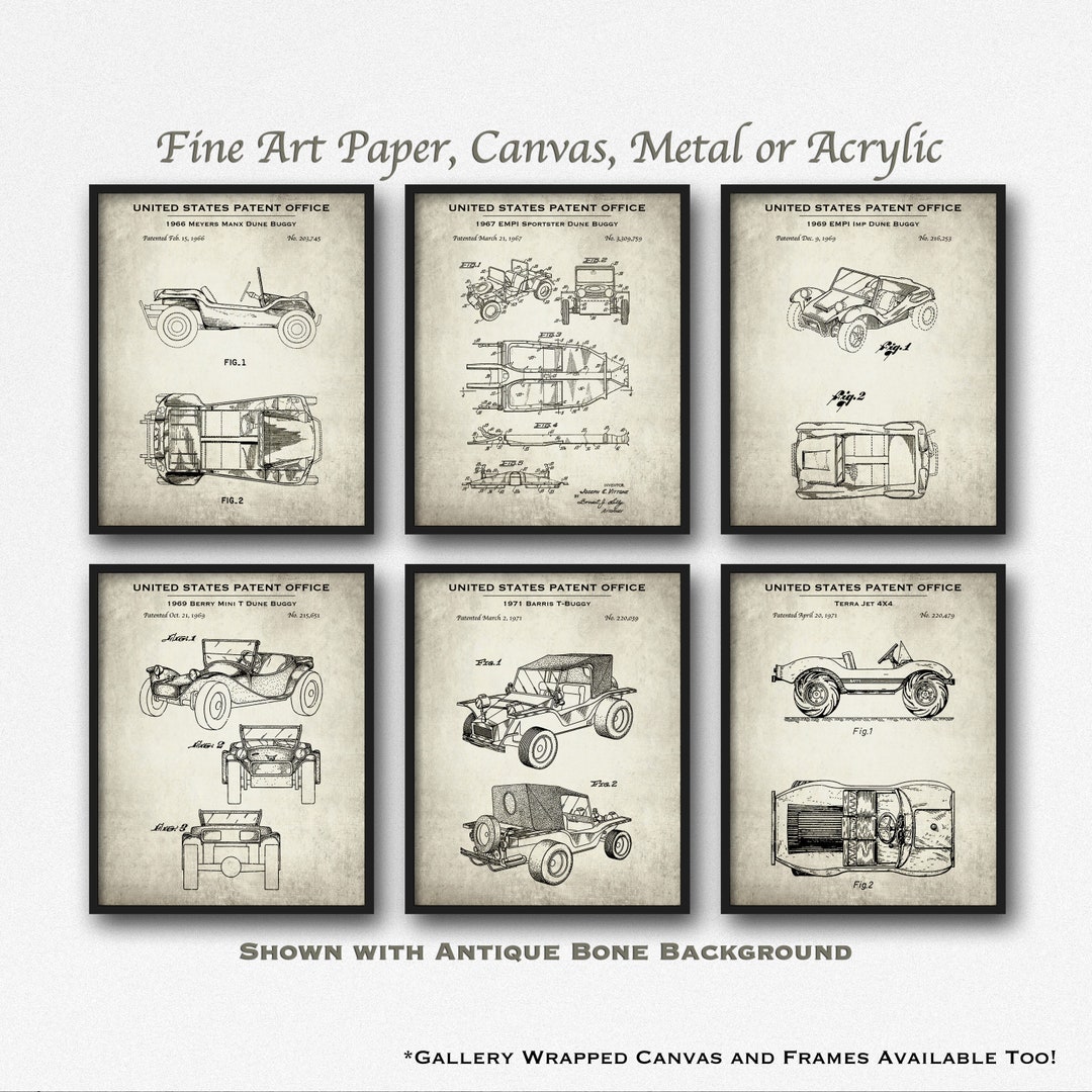 Dune Buggy Patent Print Set of 6 Dune Buggy Posters Retro Sport Buggy ...