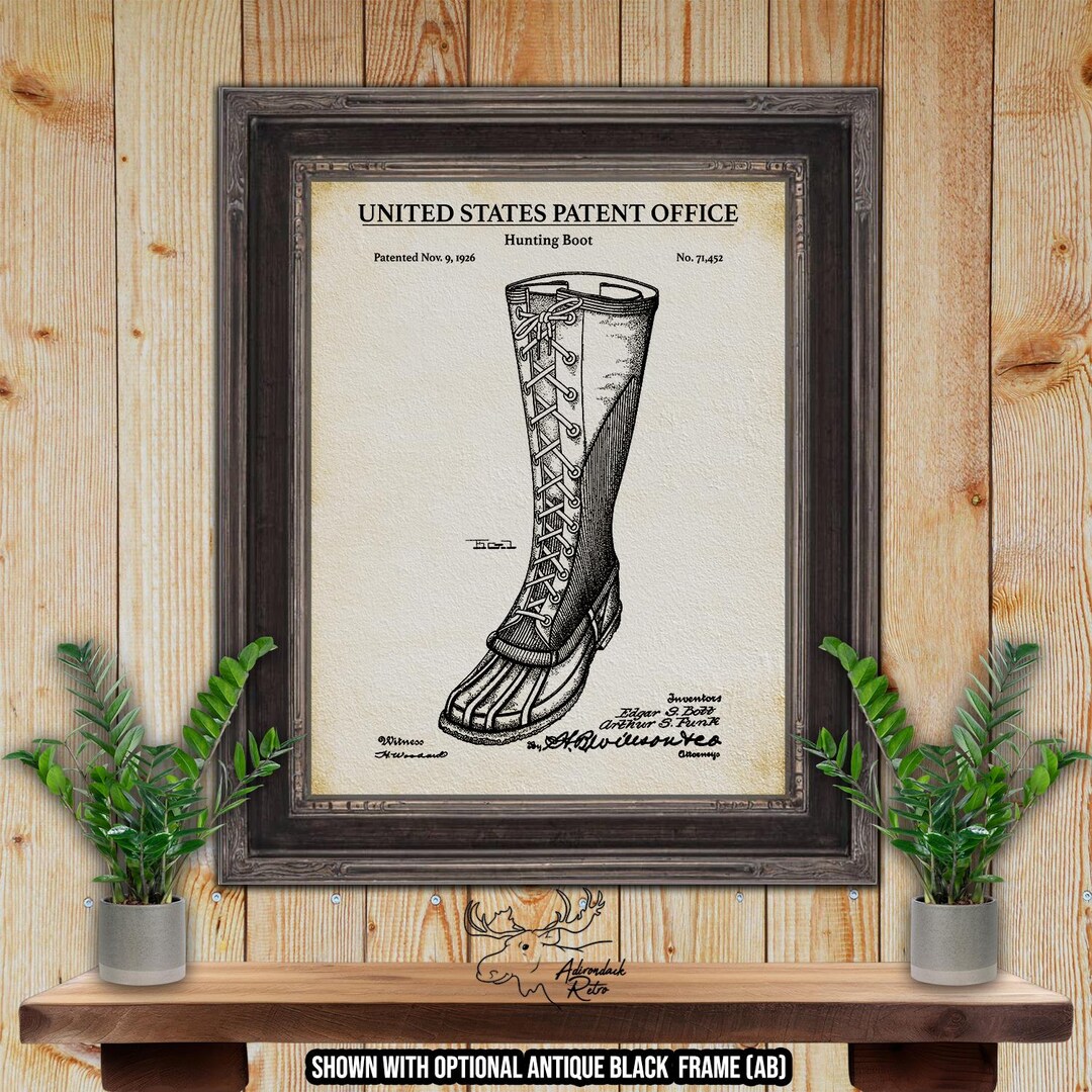 Hunting Boot Patent Print - 1926 Hunting Boot Invention - Duck Hunting ...