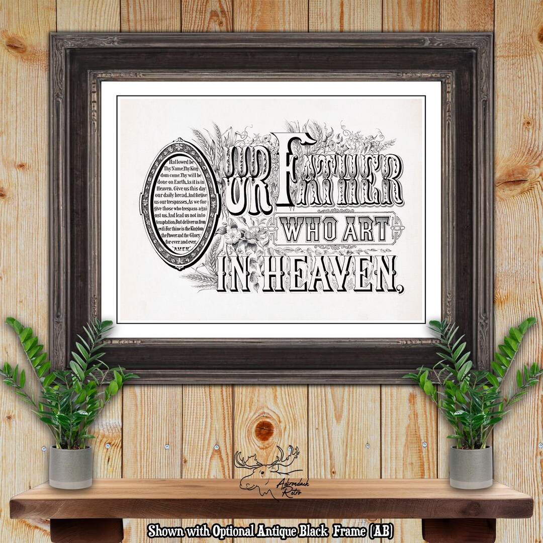 The Lord's Prayer Print - Our Father Illustration - Christmas Wall ...