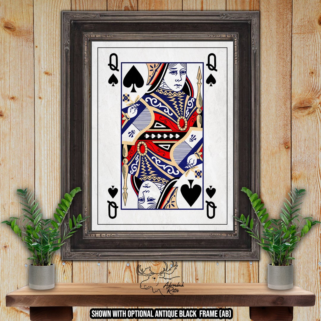 Queen of Spades Fine Art Poker Print Black Lady Playing Card Poster ...
