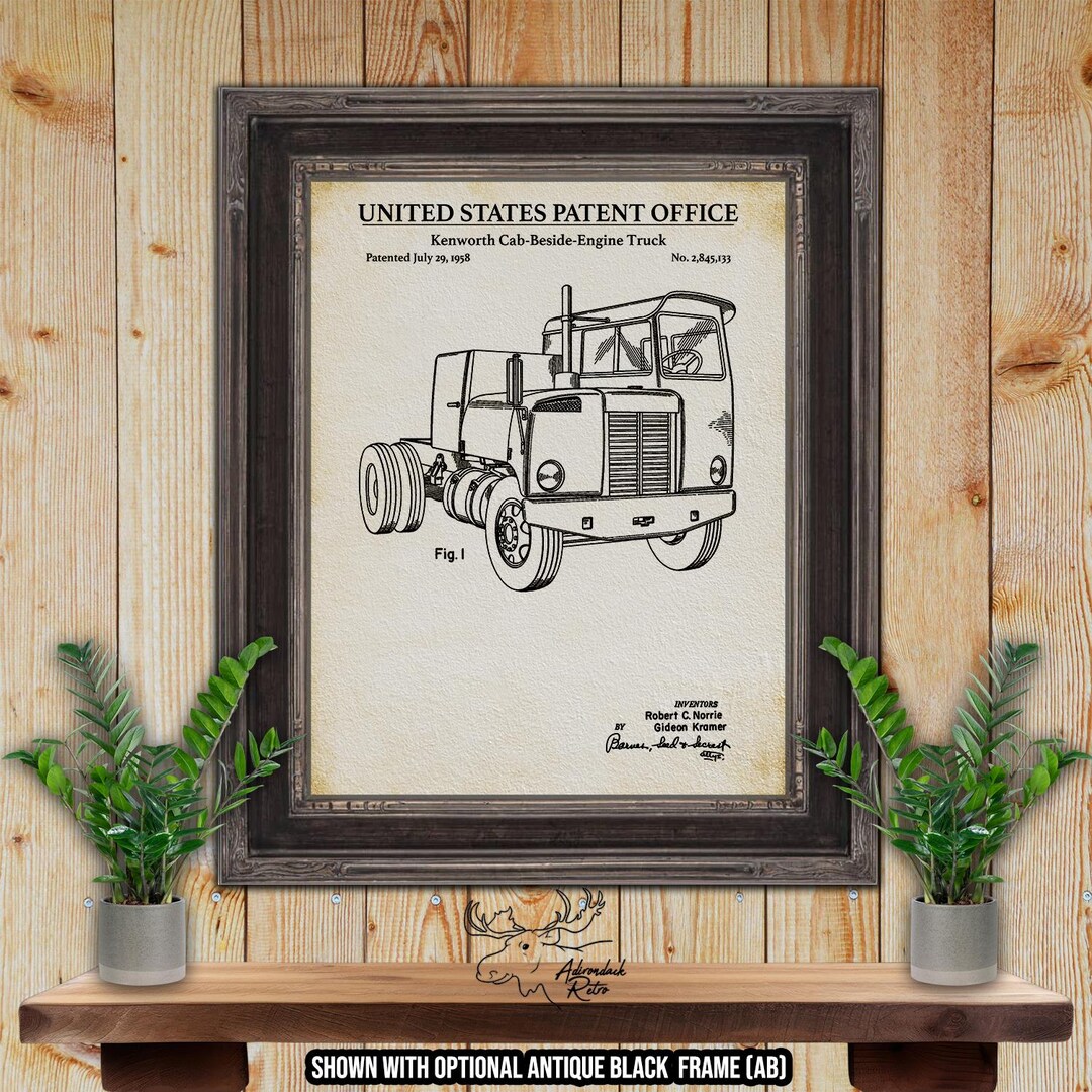 Semi Truck Patent Print - 1958 CBE Truck Invention - Semi Truck Poster ...