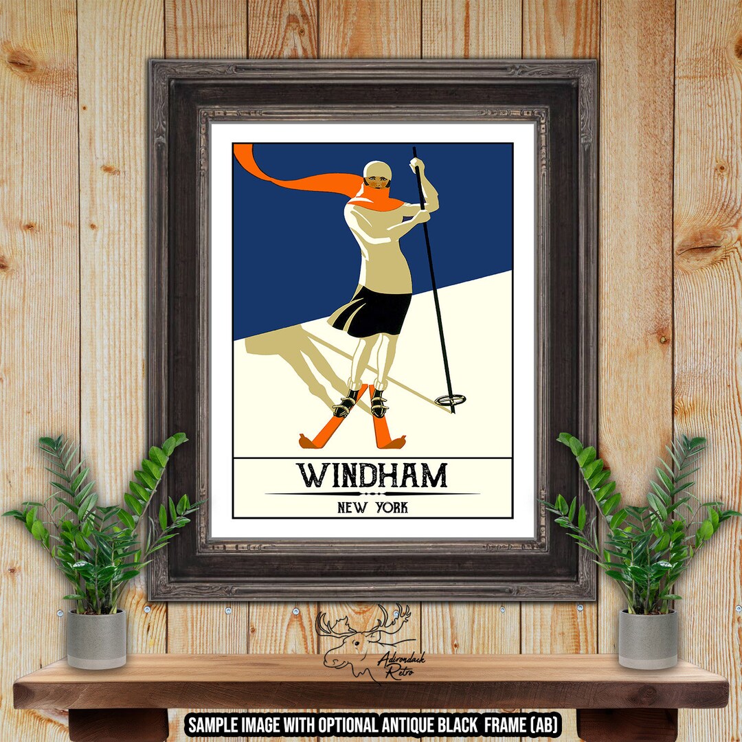 Windham New York Retro Ski Resort Art Print - Snow Skier Gift - Ski ...