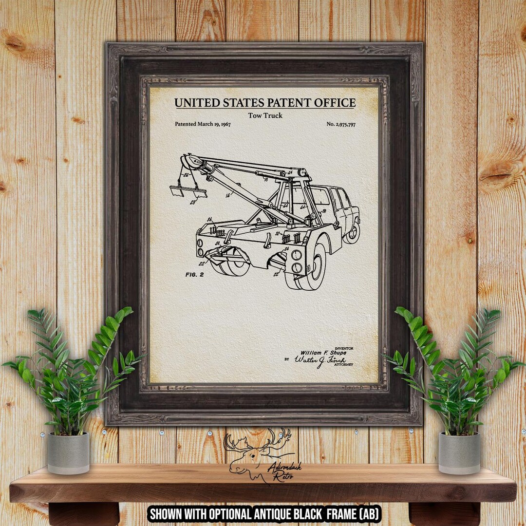 Tow Truck Patent Print - 1967 Wrecker Poster - Retro Tow Truck ...