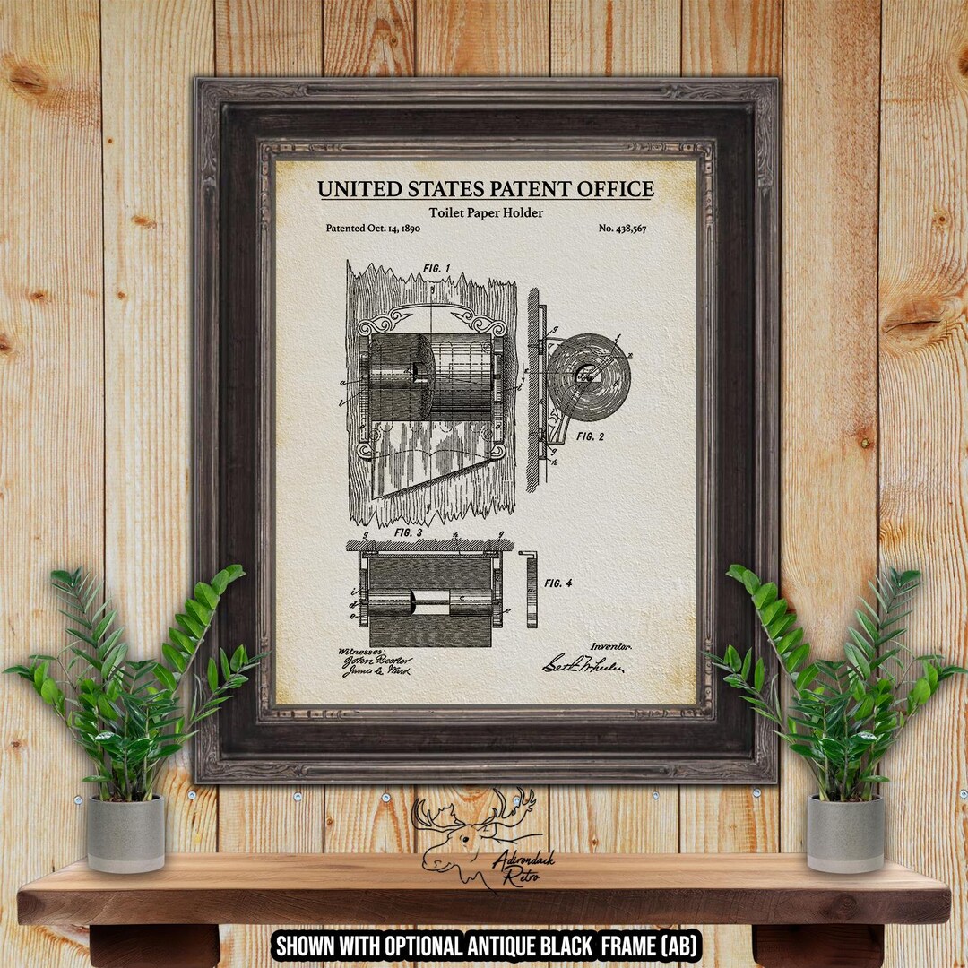 Toilet Paper Holder Patent Print - Toilet Paper Holder Poster - 1890 ...